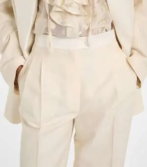 Etro Cotton And Wool Straight Pants