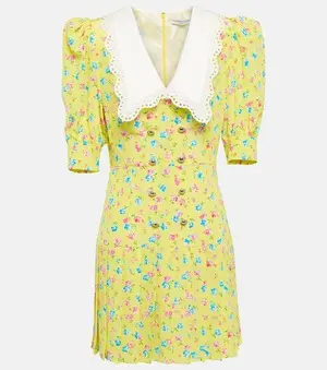 Alessandra Rich Floral Silk Minidress