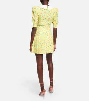 Alessandra Rich Floral Silk Minidress