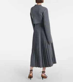 Khaite Ello Cropped Wool-blend Jacket - Grey