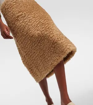 JIL SANDER Mohair And Cotton Skirt - Brown