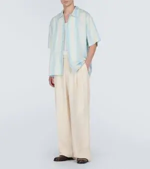 Commas Oversized Striped Bowling Shirt