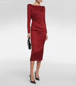 Alex Perry Satin Crepe Midi Dress