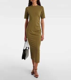 Vince Cotton-blend Jersey Midi Dress