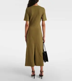 Vince Cotton-blend Jersey Midi Dress
