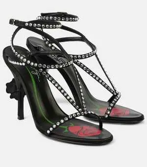 Magda Butrym Crystal-embellished Satin Sandals