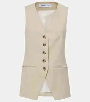 Veronica Beard Liff Linen-blend Vest