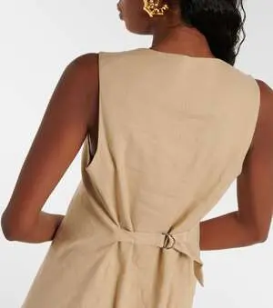 Veronica Beard Liff Linen-blend Vest
