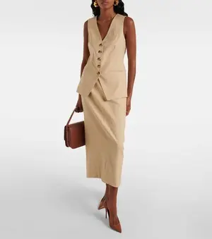 Veronica Beard Liff Linen-blend Vest