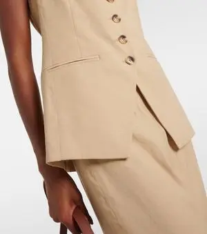 Veronica Beard Liff Linen-blend Vest