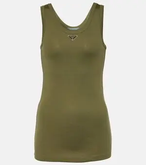 Prada Logo Cotton Tank Top
