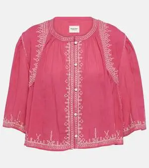 MARANT ETOILE Perkins Embroidered Crop Top