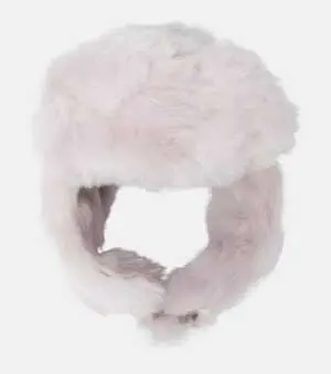 Burberry Shearling Trapper Hat - Purple