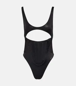 MUGLER Cutout Swimsuit - Black