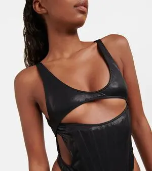 MUGLER Cutout One-piece Swimsuit - Black