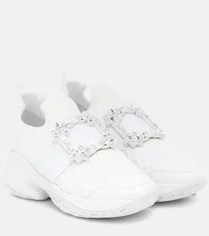 ROGER VIVIER Viv' Run Embellished Sneakers - White