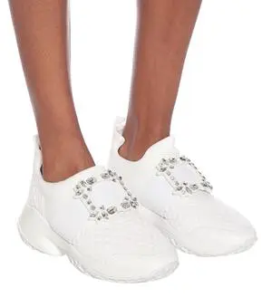 ROGER VIVIER Viv' Run Embellished Sneakers - White