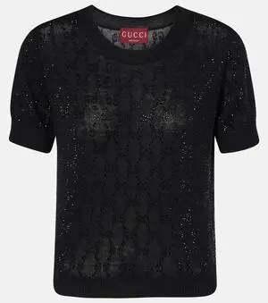 Gucci Gg Crystal Wool Top