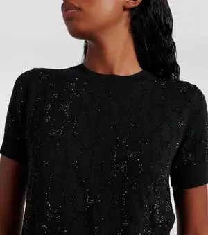 Gucci Gg Crystal Wool Top