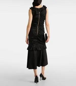 Carolina Herrera Ruffled Cotton-blend Midi Dress