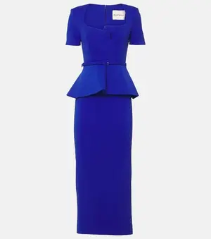 Roland Mouret Peplum Midi Dress - Blue