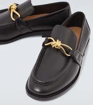 Bottega Veneta Astaire Knot Leather Loafers - Black