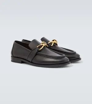 Bottega Veneta Astaire Knot Leather Loafers - Black