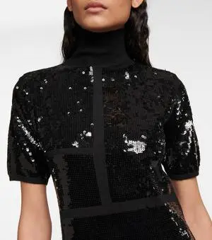 JOSEPH Sequined Wool-blend Minidress