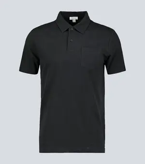 Sunspel Riviera Cotton Polo Shirt - Black