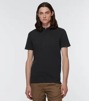 Sunspel Riviera Cotton Polo Shirt - Black