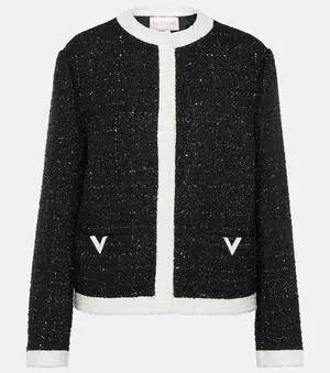 Valentino Garavani Tweed Lamé Jacket - Black