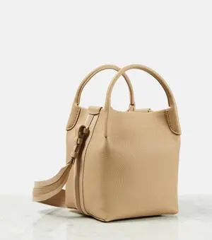 Loro Piana Bale Small Leather Tote Bag - Beige