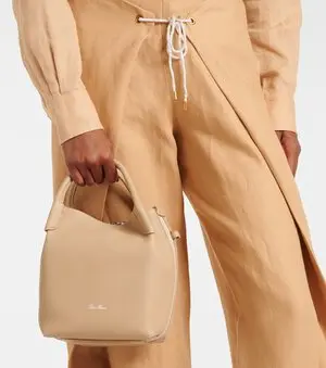 Loro Piana Bale Small Leather Tote Bag - Beige
