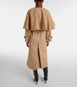 Chloé Caped Cotton Gabardine Trench Coat