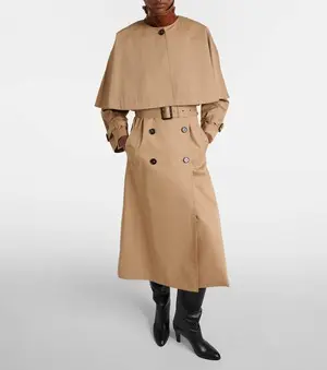 Chloé Caped Cotton Gabardine Trench Coat