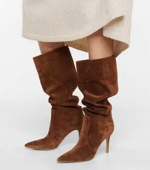 GIANVITO ROSSI Hansen 85 Suede Knee-high Boots - Brown
