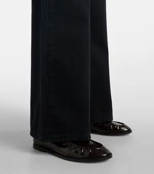 FRAME Easy Wide Flare High-rise Jeans - Black
