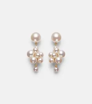 Sophie Bille Brahe Botticelli Pearl And 14kt Gold Earrings - White