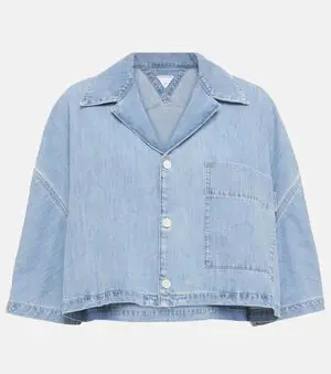 Bottega Veneta Cropped Cotton Denim Shirt