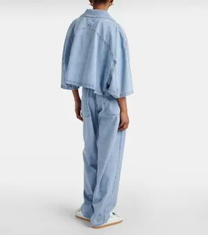 Bottega Veneta Cropped Cotton Denim Shirt