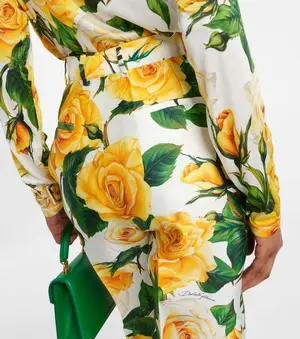 Dolce & Gabbana Floral Silk-blend Pants