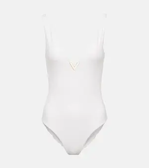 Valentino Garavani Logo One-piece Swimsuit - White