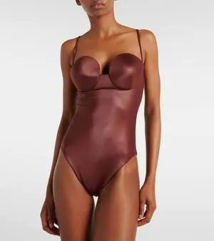 Magda Butrym Strapless Bustier Swimsuit