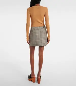 Chloé Checked Wool Miniskirt