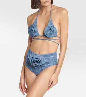 Magda Butrym Corsage Bikini Bottom - Blue
