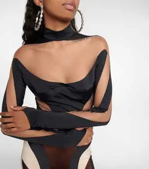 MUGLER Paneled Bodysuit