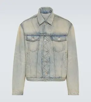 Kenzo Drawn Varsity Embroidered Denim Jacket