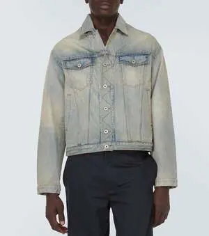 Kenzo Drawn Varsity Embroidered Denim Jacket