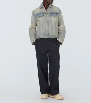 Kenzo Drawn Varsity Embroidered Denim Jacket