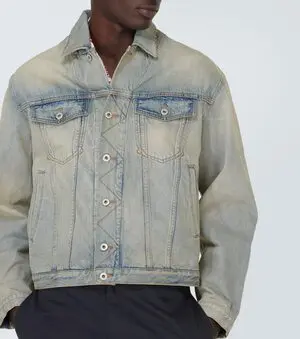 Kenzo Drawn Varsity Embroidered Denim Jacket